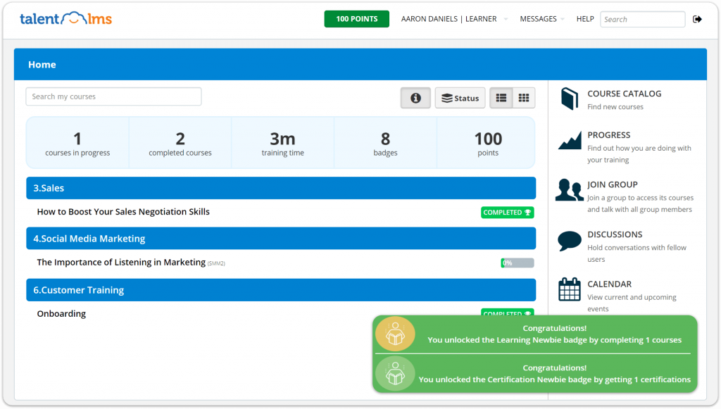 Gamified Learning Platform: Gamification Features In TalentLMS, Use ...